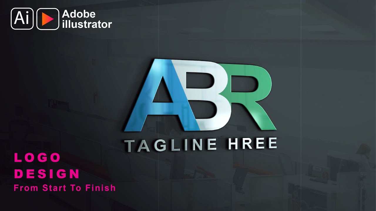 Modern ABR Letter Logo Design In Adobe Illustrator Tutorials | Font Use ...