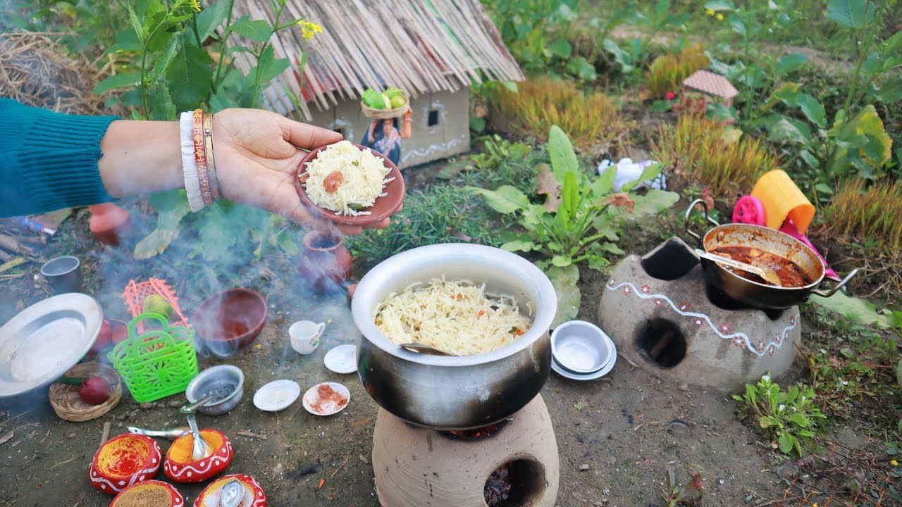 Miniature Chicken Curry & Fried Rice recipe | Tiny cooking | mini ...