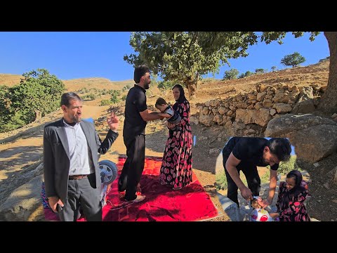 Ruqiyeh with the help of Hamed to make up Radmehr in the nomadic hut