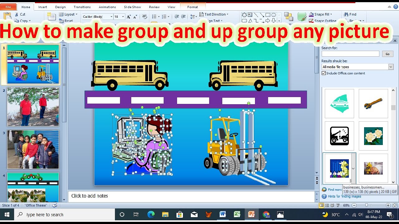 Microsoft Power point Presentation , How to Make Group and Ungroup any ...
