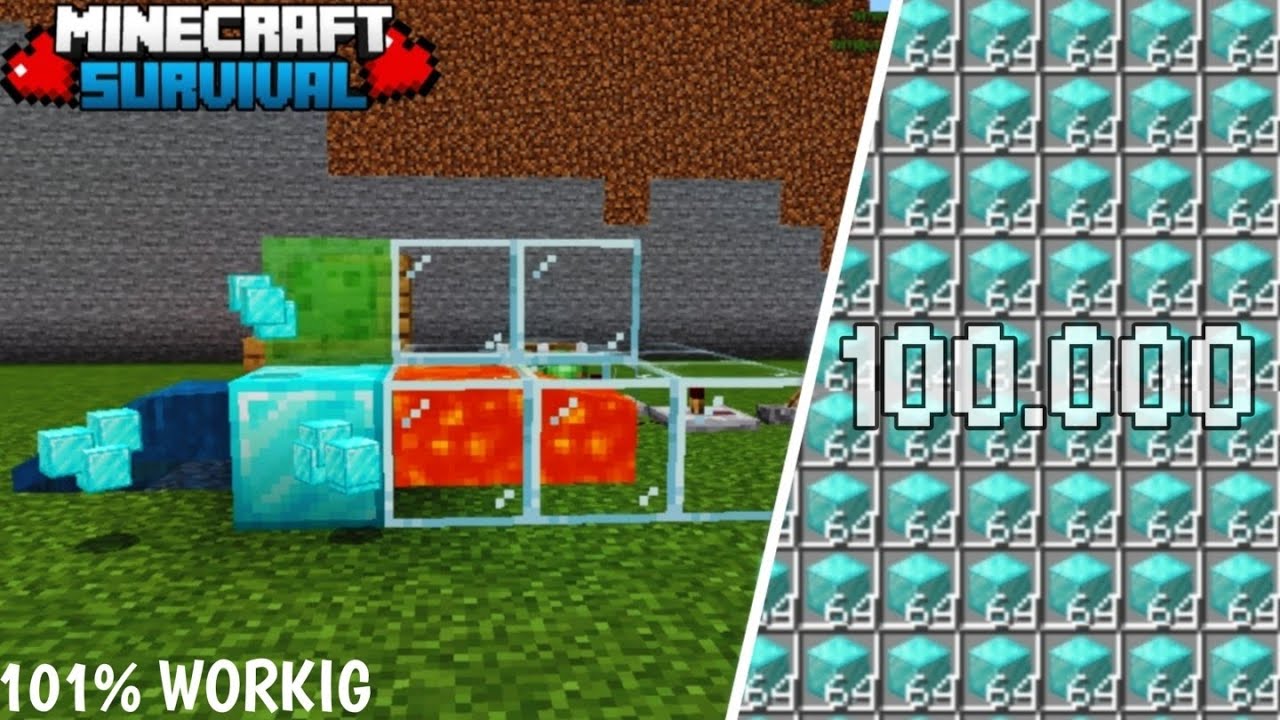 I Built a Diamond Farm in Minecraft PE & Collected 100000 Diamonds! 💎 ...