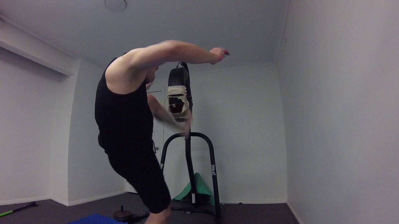 MUAY THAI FIGHTER FRONT HEAD KICKS SLEDGEHAMMER SNAP NECK 6FT VS CAR ...