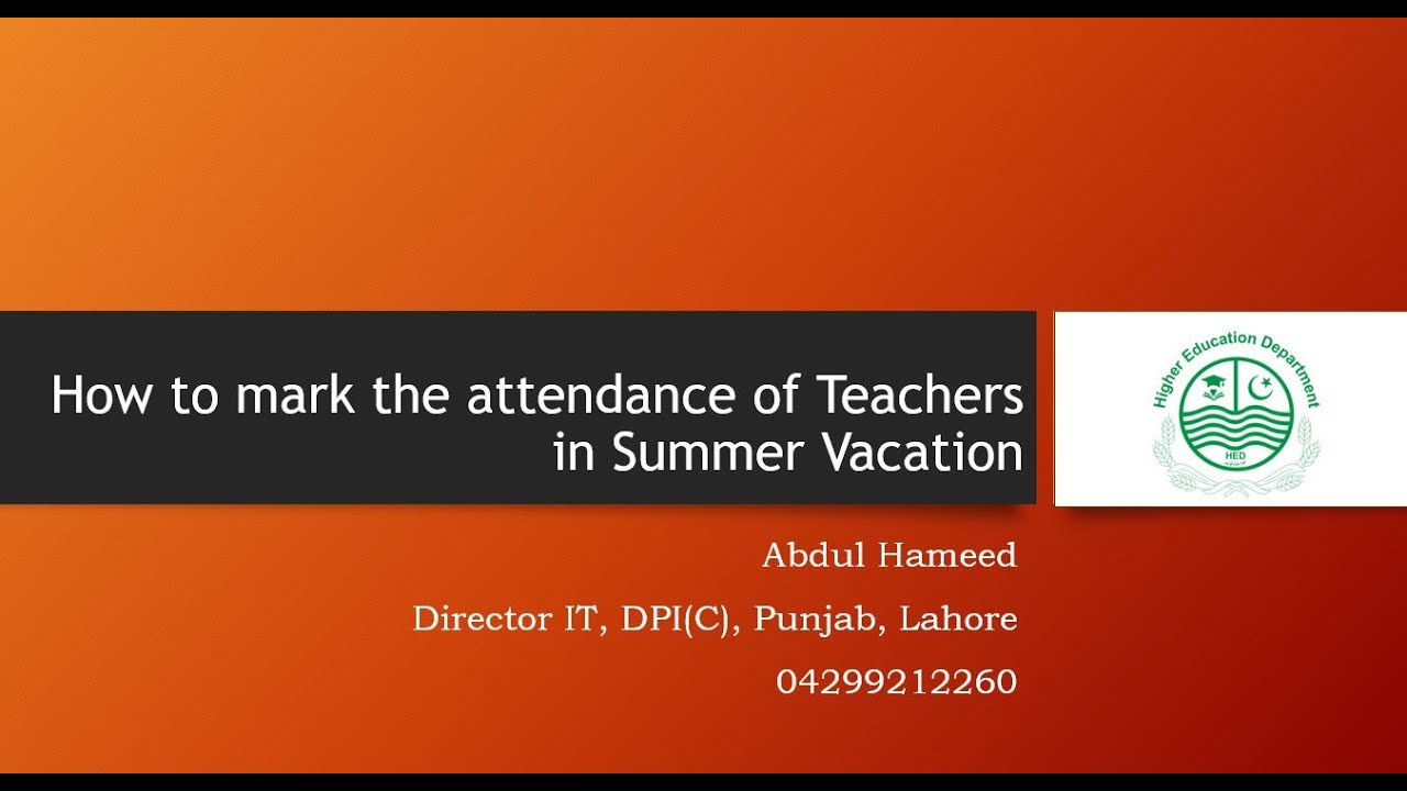 Attendance Marking on HEP in Summer Vacation - YouTube