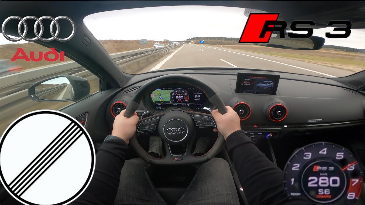 AUDI RS3 Sportback 400HP-Acceleration and Top Speed 280KM/H on German ...