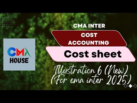 Illustration 6 new module | Cost sheet | Cost Accounting | CMA inter ...