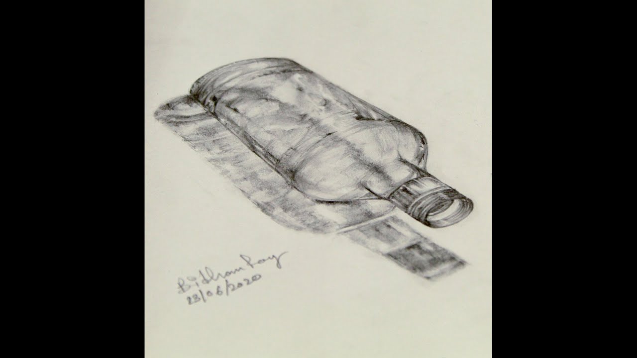 Drawing Empty Bottle | Black and White | Pencil Sketch - YouTube
