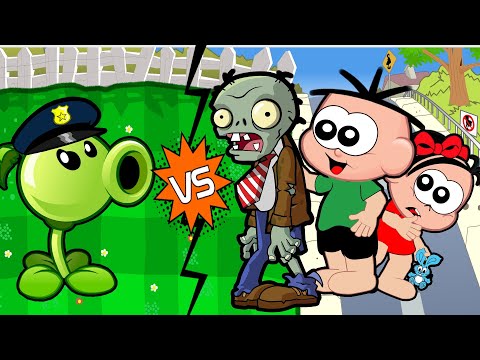 Cebolinha e Mônica em O Amigo Zumbi ( Plants vs Zombies ) Desenho Animado