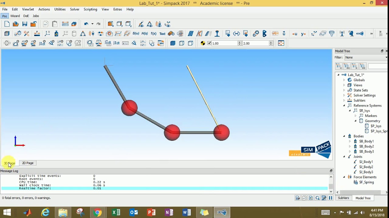 SIMPACK TUTORIAL : Triple Pendulum with Force Element - YouTube