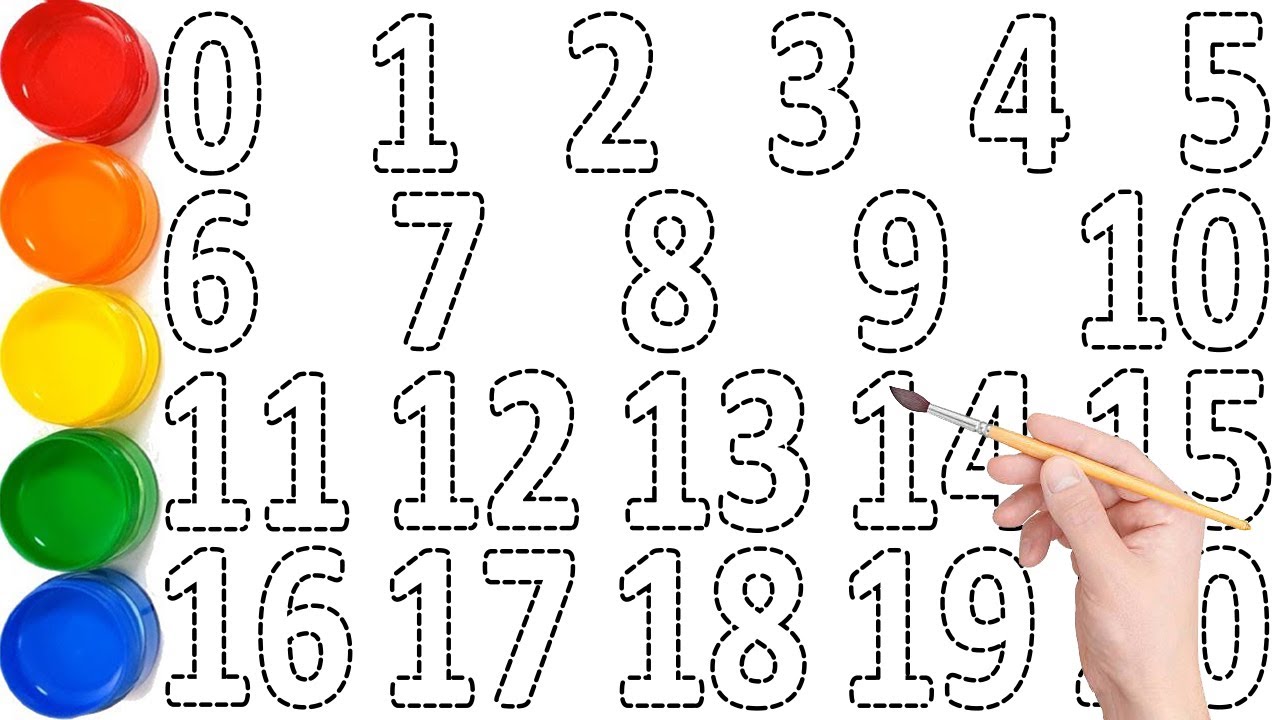 123 for Kids, How to Draw Number 1 to 20 for Beginners | Kids Drawing ...