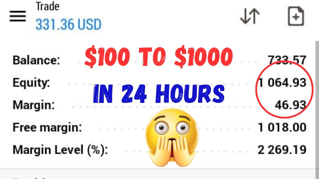 $100 to $1000 account flipping in 24 hours - YouTube