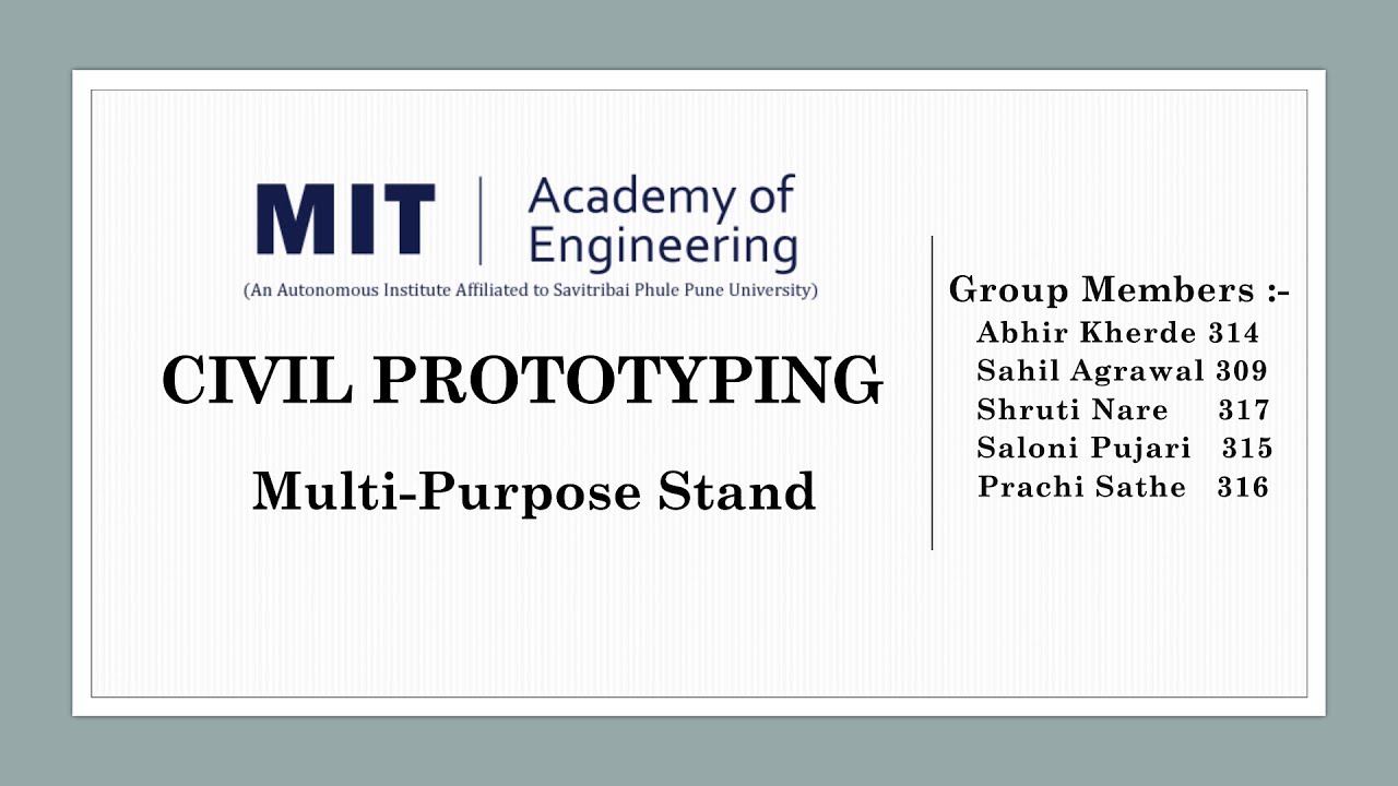 MITAOE , Civil Prototyping , Multi-Purpose Stand - YouTube