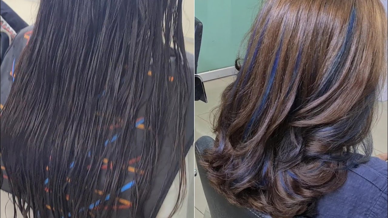 Hair Transformation | colour change| blue | hidden highlights - YouTube
