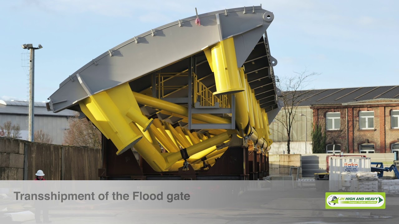 Transport of a Flood gate - YouTube