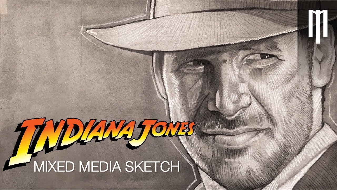 Indiana Jones Promarker and Prismacolor Sketch - YouTube