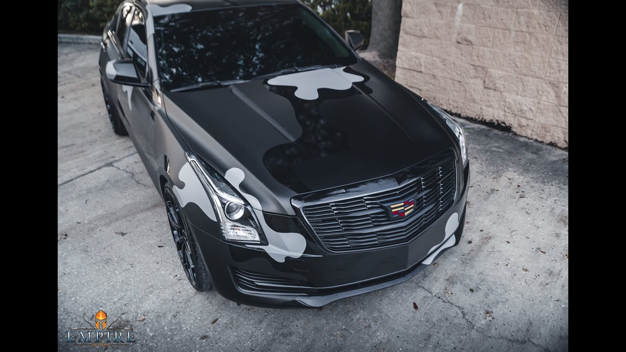 Custom Camo Vinyl Wrap on a 2018 Cadillac ATS! Transforming A Boring ...