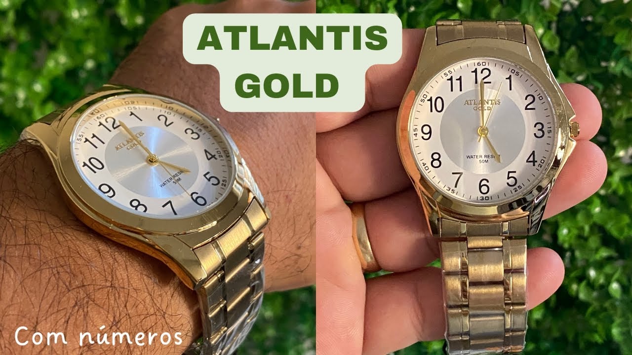 Relógio Atlantis Gold A3071 com números - Review Completo - YouTube
