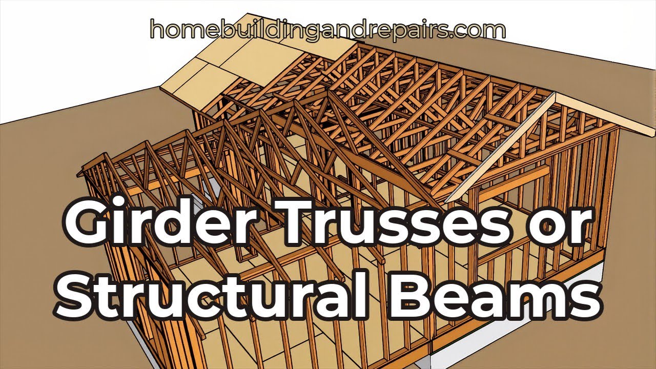How To Use Girder Trusses or Beams to Create Interior Flat Ceiling for ...