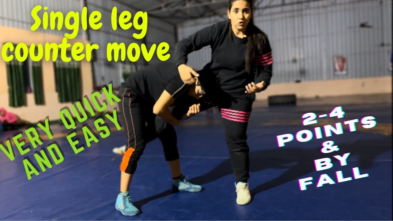 Single leg counter move in wrestling कुश्ती सीखो बारीकी से with Women ...