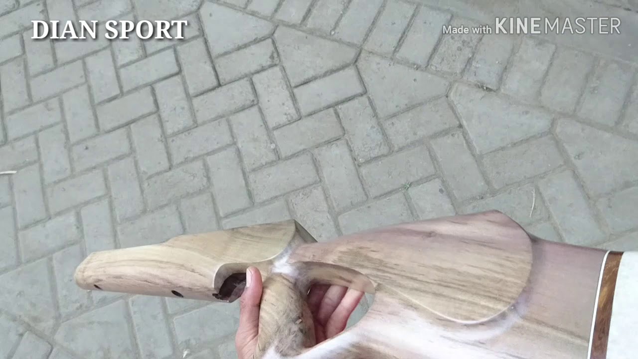 Popor Hw 100 Thumbhole Kayu Waru | Hw 100 custom wood stock - YouTube