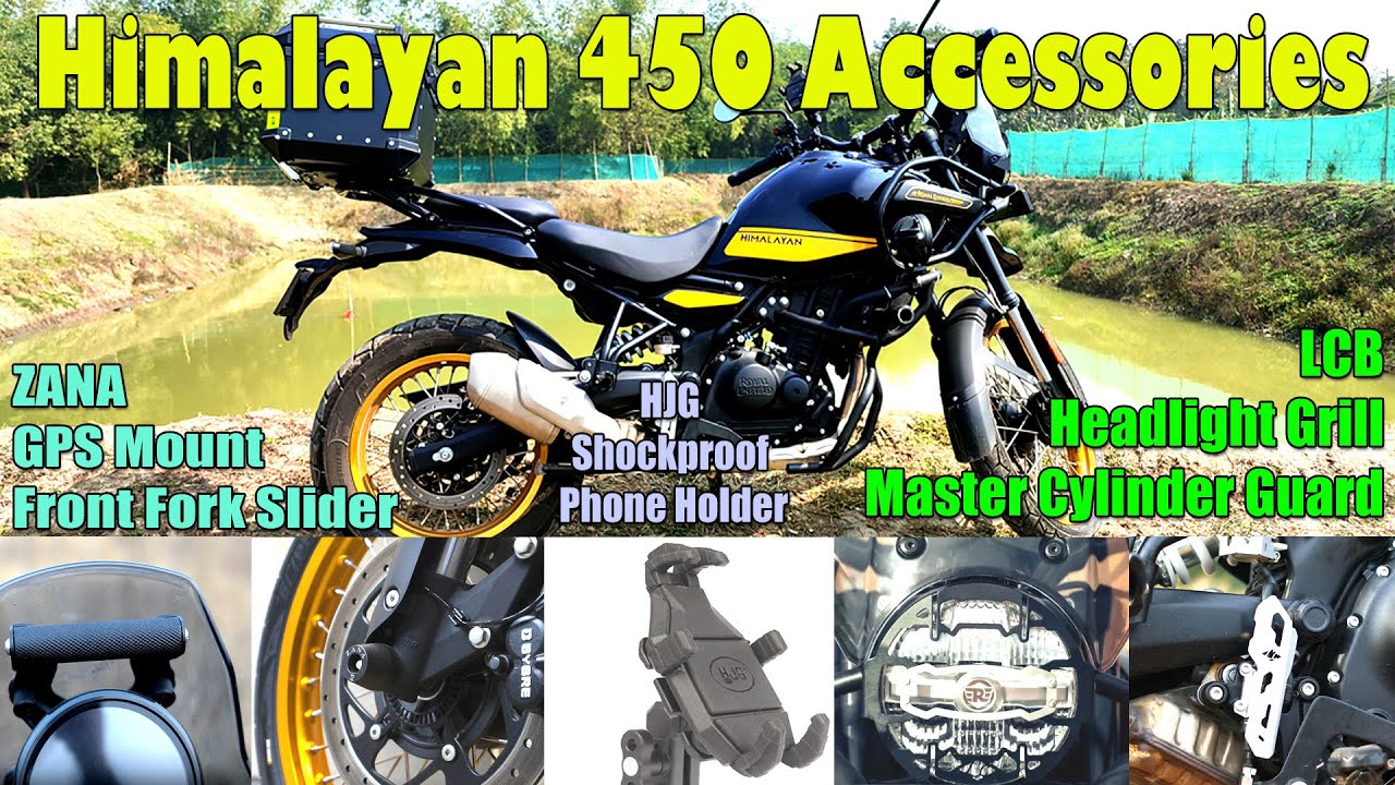 Himalayan 450 Accessories | Headlight Grill | GPS Mount | Front Fork ...
