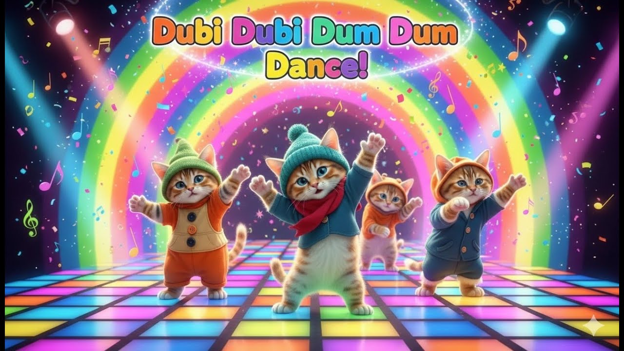 Dubi Dubi Dum Dum Dance | Funny Baby Cats Kids Song | DibyDoo Land ...
