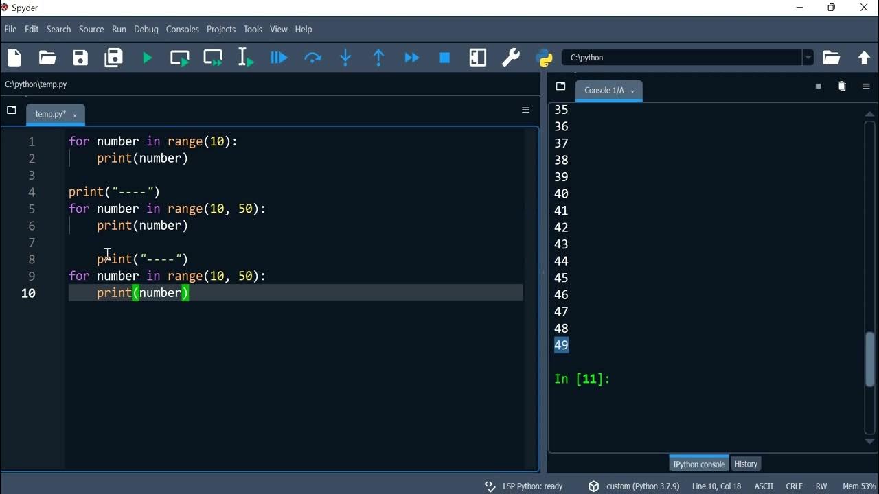 Python 41: Using the range function - YouTube