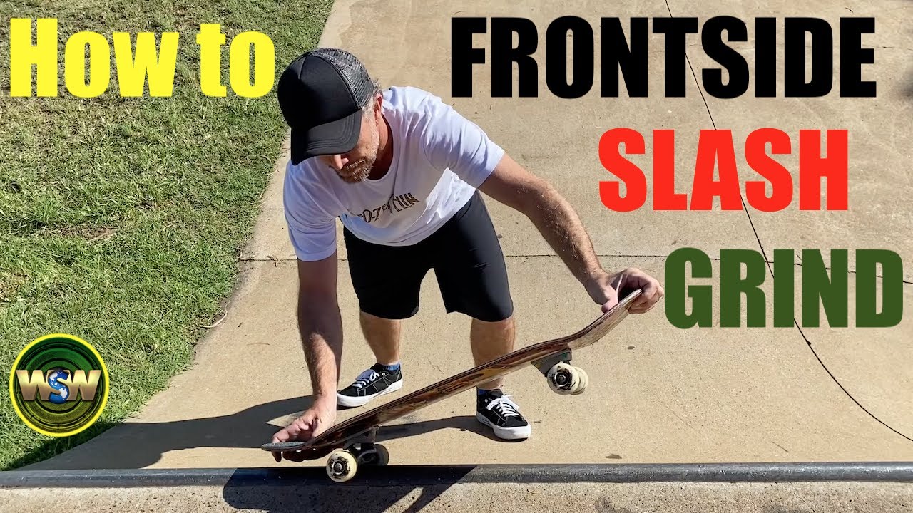 How to frontside Slash Grind - (Skateboarding tutorial) - YouTube