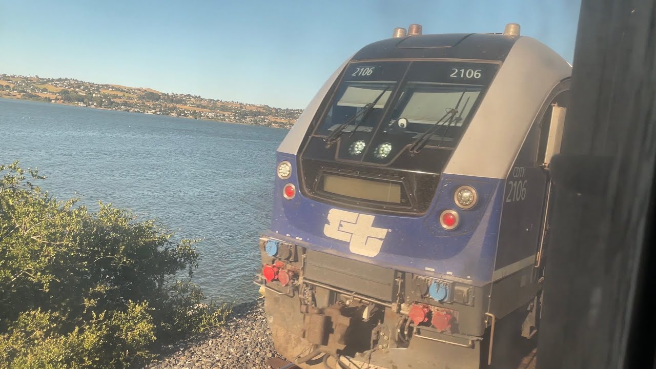 Amtrak San Joaquin Train 715 Northbound To OKJ Passing By Benicia With ...