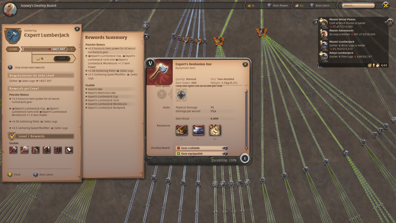 Albion Online: Avalonian Axe, 1000 Birch Roughly 10 Minutes - YouTube