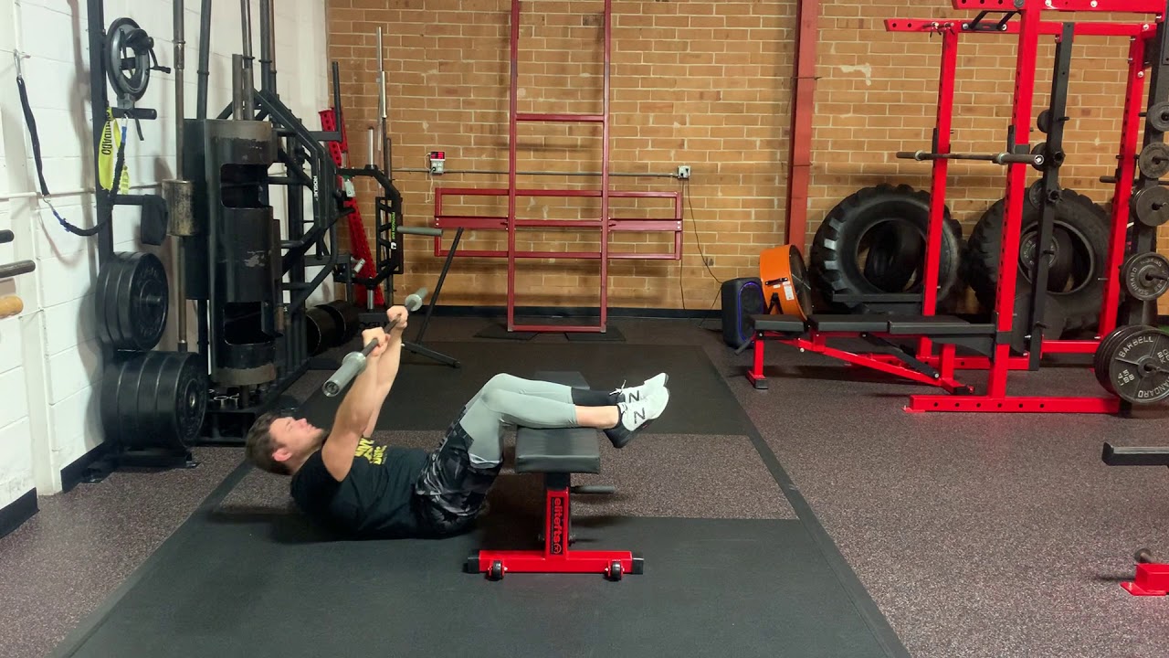 Feet Up Crunch w/ Bar - YouTube