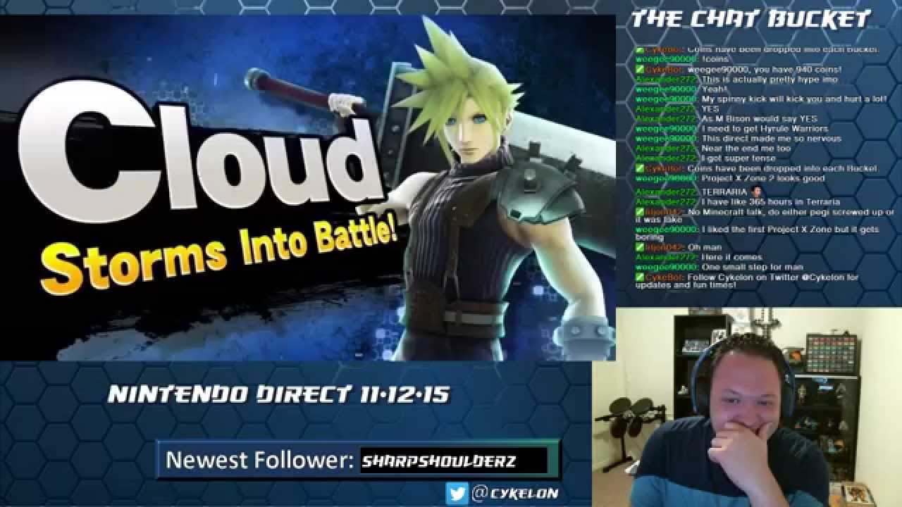 Cloud Strife in Smash Bros 4 - Reaction! - YouTube