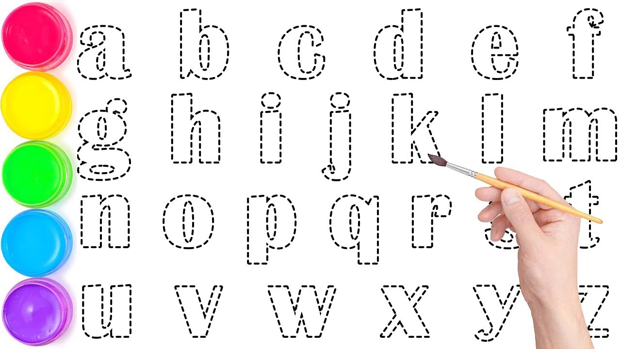 Le's Learn How to Draw and Paint Small Letters Alphabet A to Z for kids ...