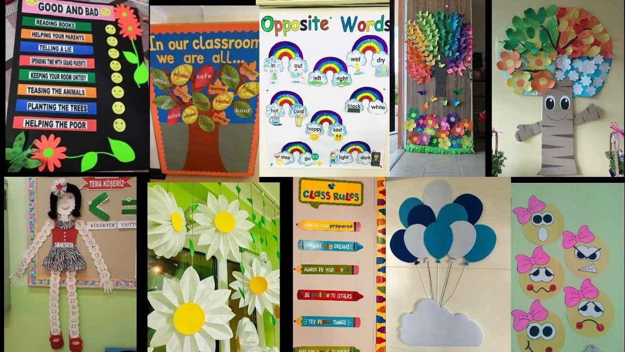 easy and beautiful classroom wall and school wall decoration ideas, pre ...