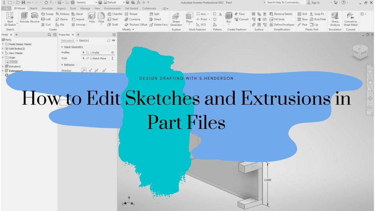 How to Edit Sketches and Extrusions in Part Files | Design Drafting ...