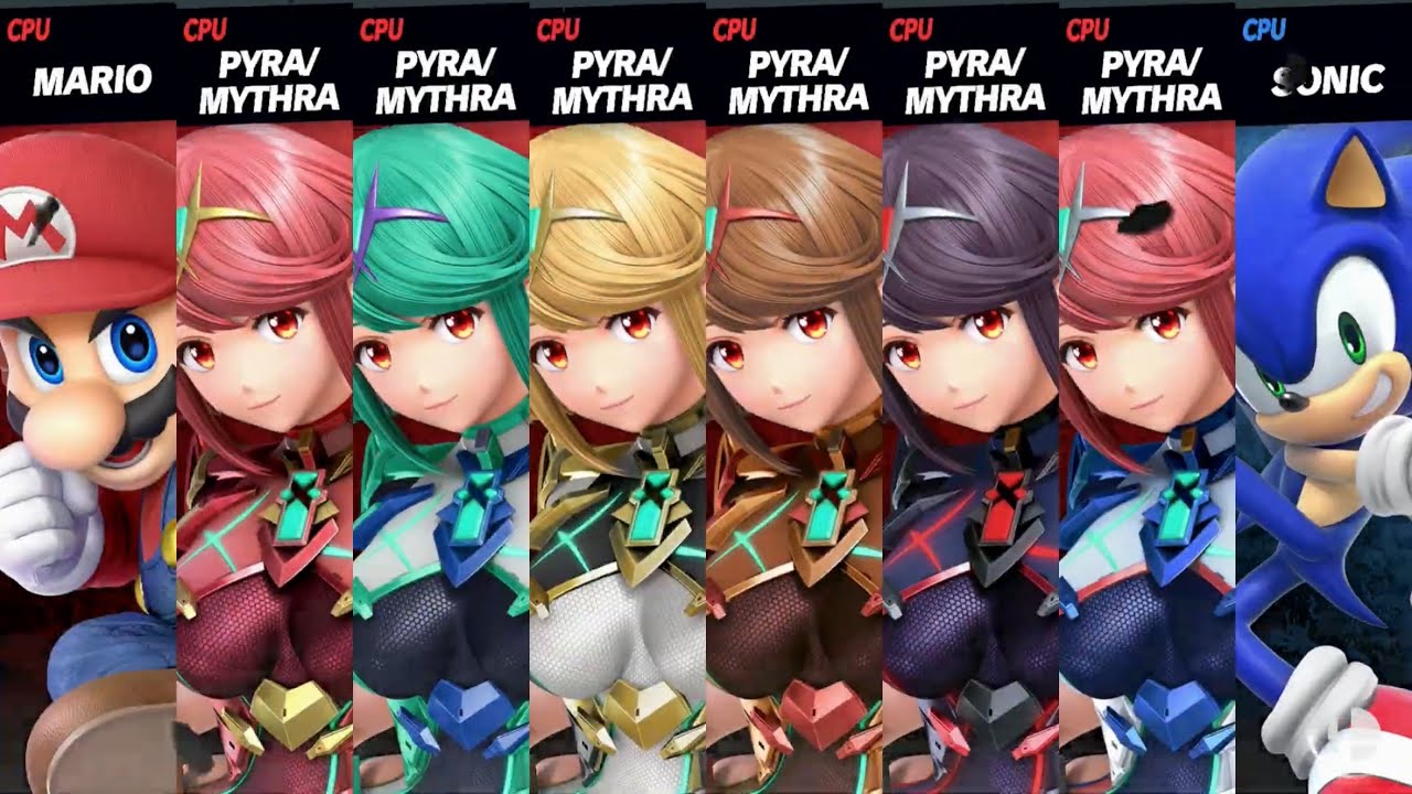Super Smash Bros. Ultimate - Mario and Pyra/Mythra Army vs Sonic - YouTube
