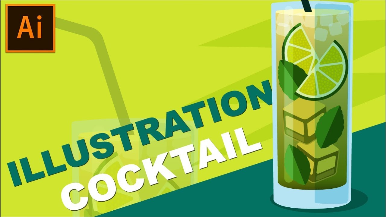 Cocktail Glass Vector Illustration | Adobe Illustrator Tutorial - YouTube