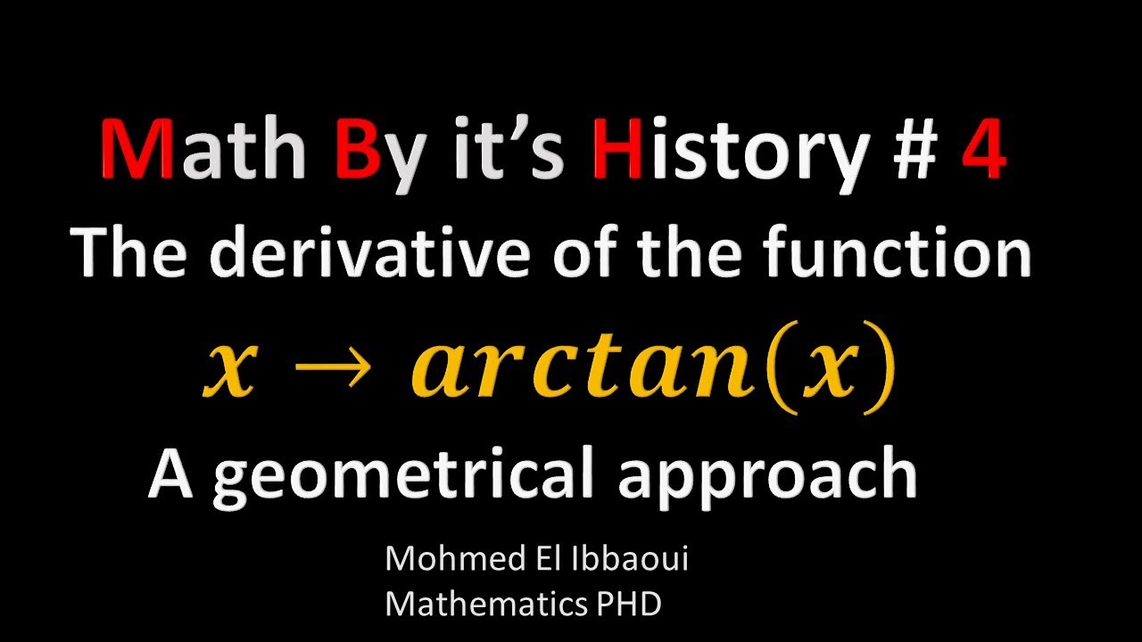 Derivative of the function arctan x; by a geometrical approach - YouTube