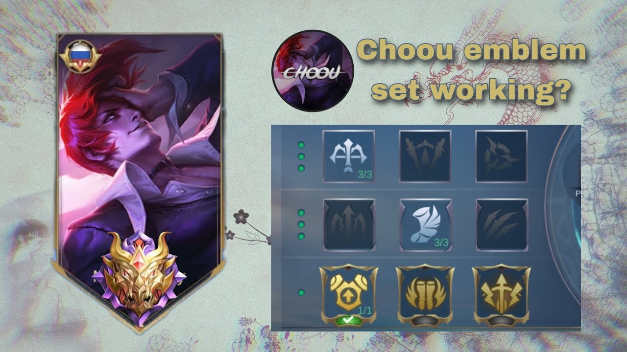 Choou emblem set test | Gameplay | Mobile Legends - YouTube
