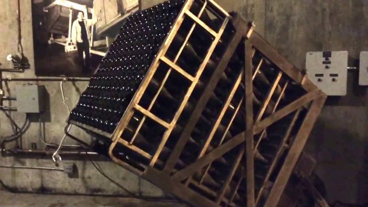 Automated gyroscopic riddling machine at Chandon (miniature). Napa ...
