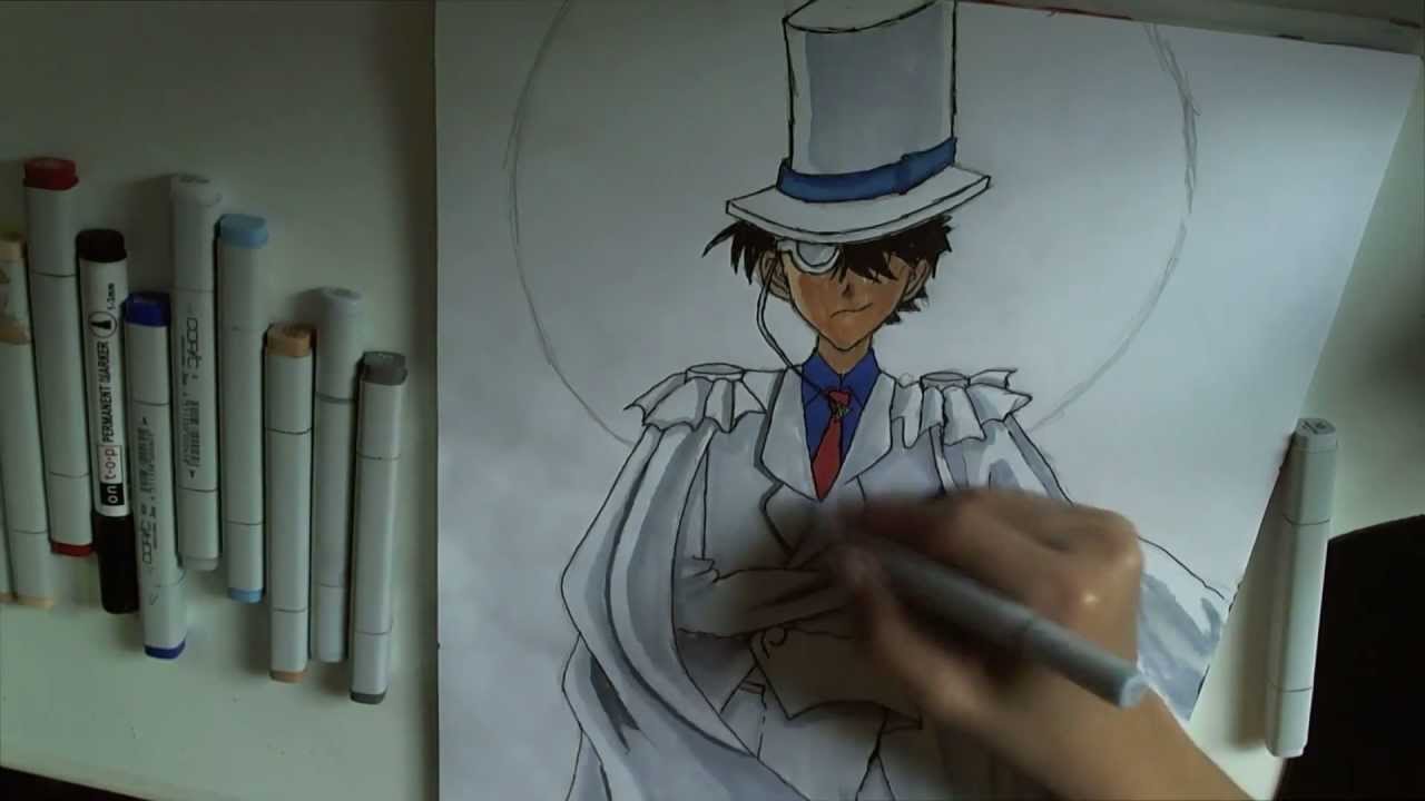 How to draw Kaito Kid - YouTube