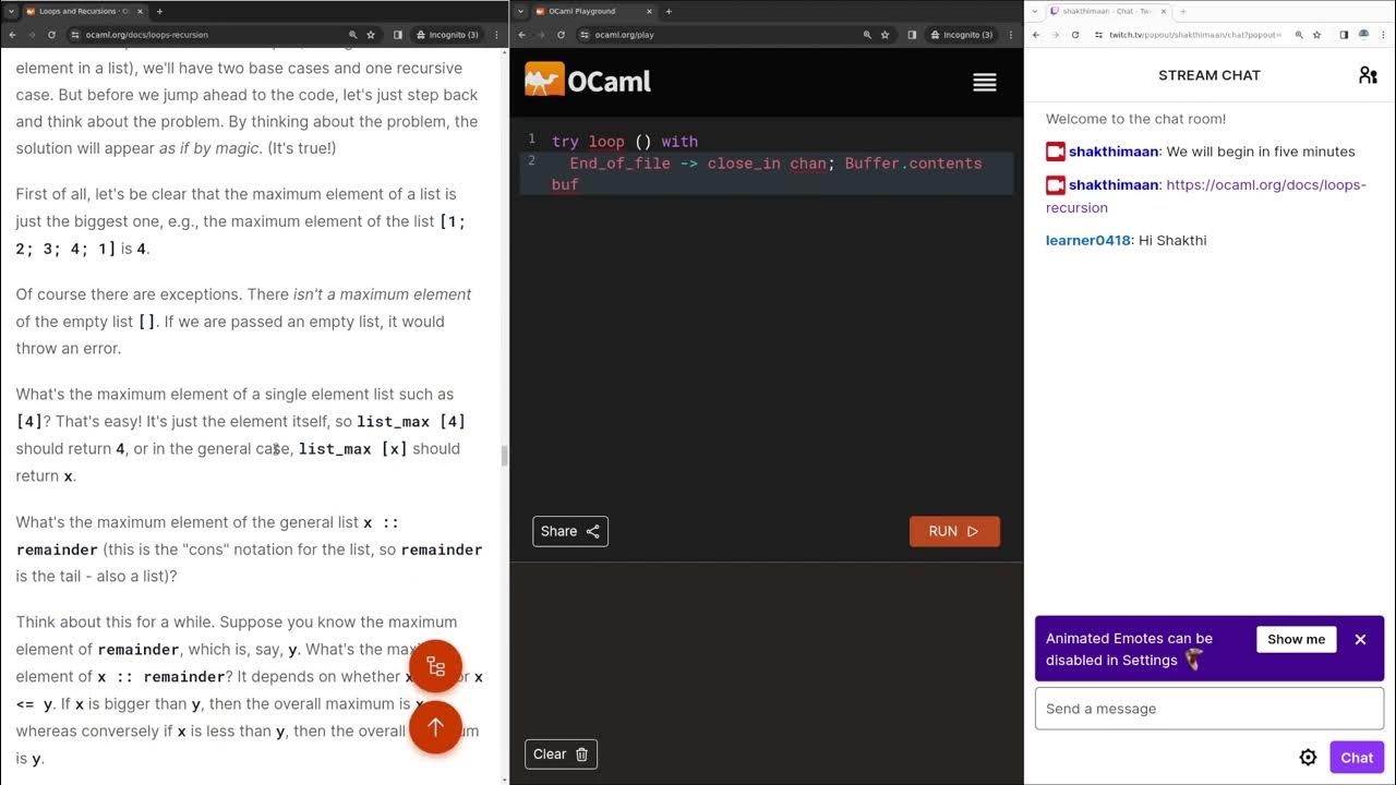 Ocaml Loops And Recursion Part Ii Youtube