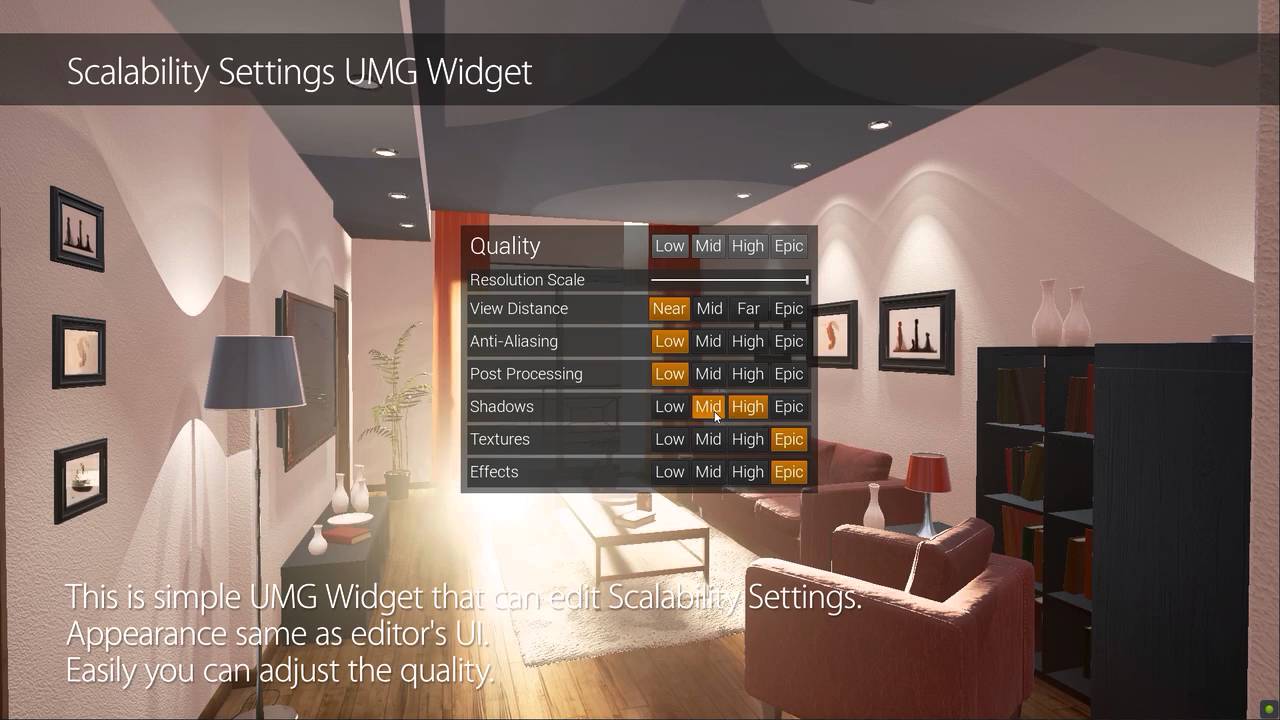 UE4:Scalability Settings UMG Widget - YouTube