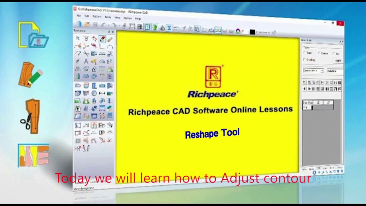 Richpeace Embroidery CAD Software Online Lessons Tip of the day-Reshape Tool - YouTube