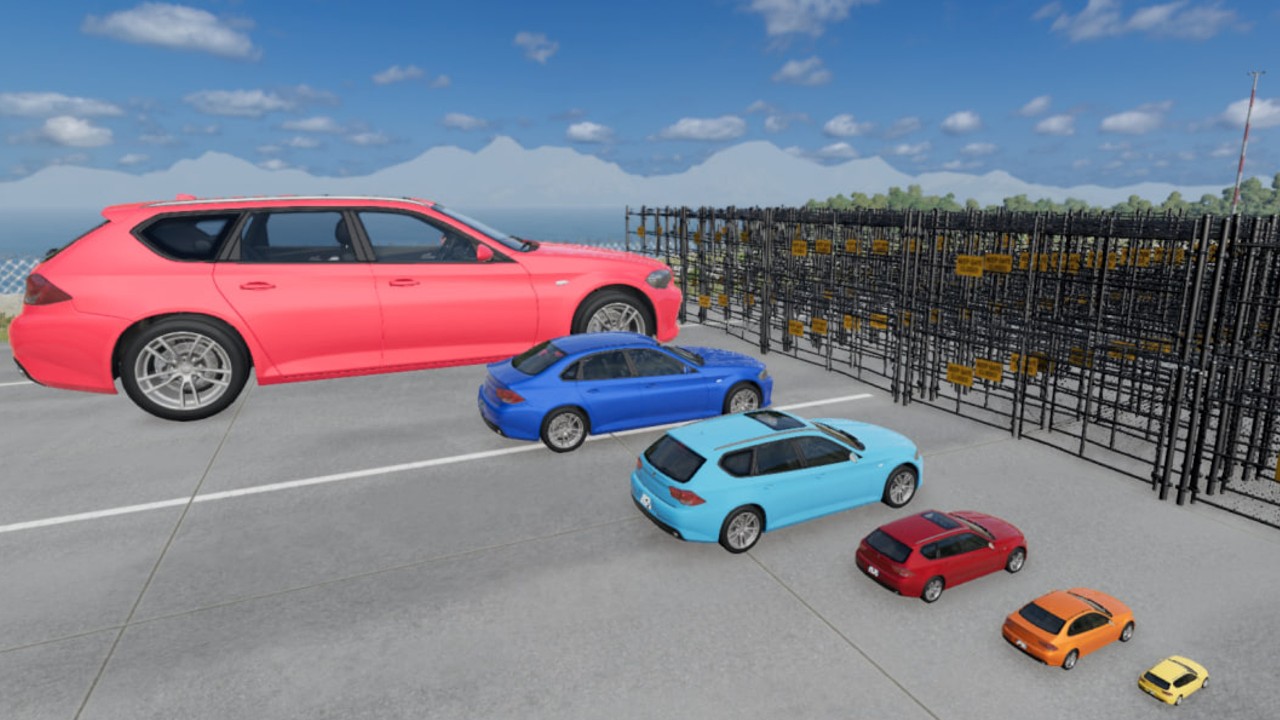 Small to Giant Cars vs Mesh Fence - BeamNG.drive - YouTube