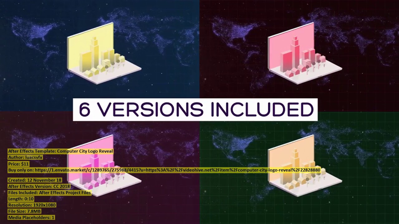 Computer City Logo Reveal | After Effects Template | VideoHive 22828880 ...