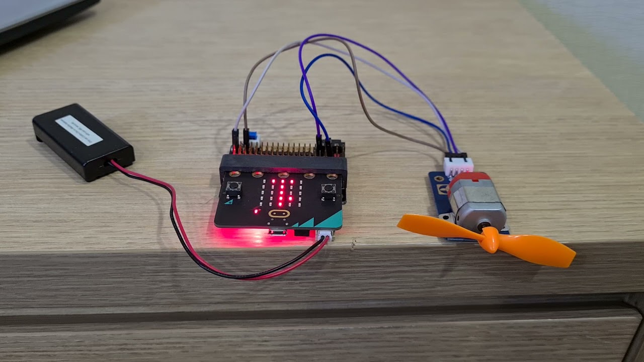 Microbit turn on/off fan(motor) using Voice Command - YouTube