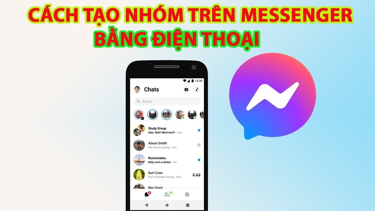 Cách tạo nhóm chát nhanh nhất trên Messenger bằng điện thoại - YouTube