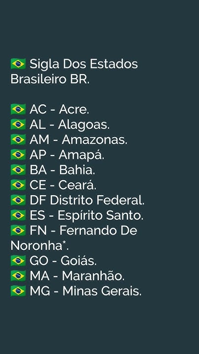 Siglas dos Estados Brasileiro, #shorts_ #eduardonunessolucoeslar , # ...