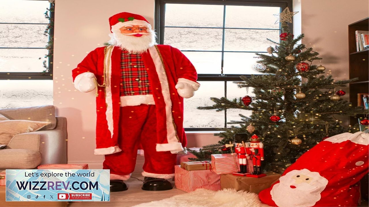 5FT TALL ANIMATED SANTA PROP LARGE DECORATION SINGING DANCING FATHER ...
