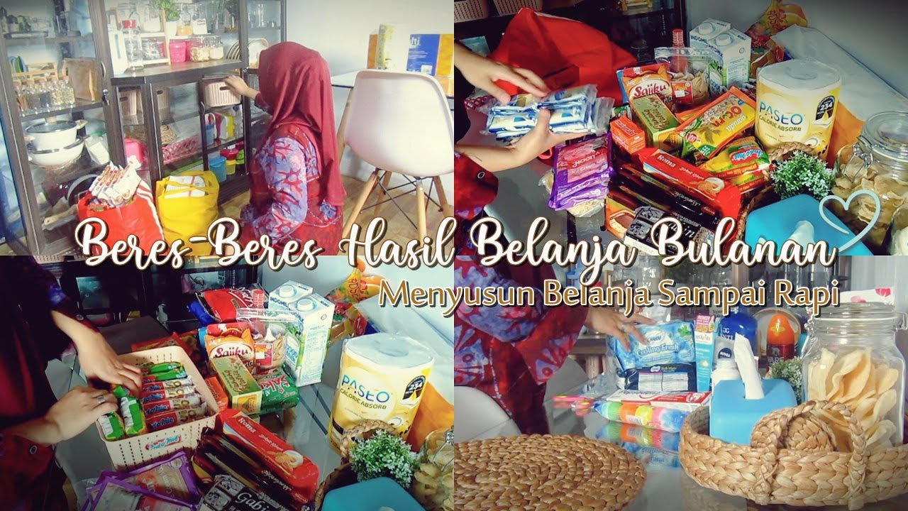 Rutinitas IRT Beres - Beres Belanja Bulanan || Menyusun Belanja Sampai ...